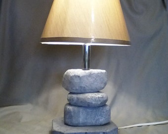 Items similar to Maine Stacked Stone Balance Rock Lamp on Etsy