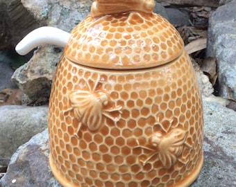Ceramic honey pot | Etsy