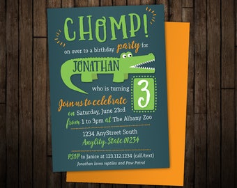 Crocodile invitation | Etsy