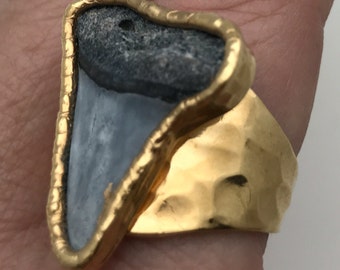 Shark tooth ring | Etsy