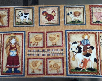 Cow fabric panels | Etsy