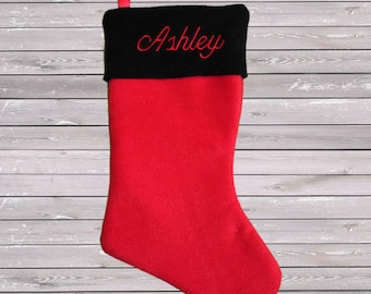 Embroidered stocking | Etsy