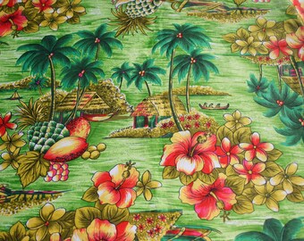 Vintage hawaiian fabric | Etsy