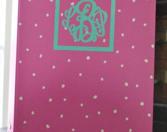 Monogrammed binder | Etsy