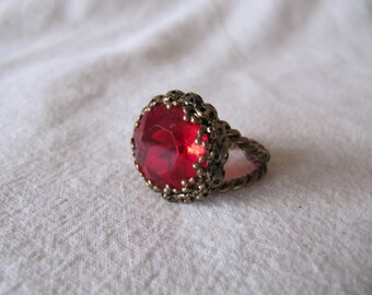 Red stone ring | Etsy