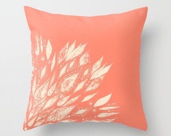 Coral throw pillows | Etsy