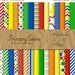 Primary Colors Digital Paper Colorful Digital Paper Pack