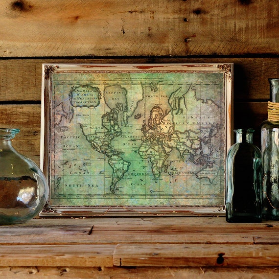Items similar to Old World Map Printable, Colorful Map Print, INSTANT ...