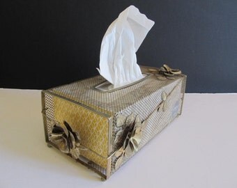 Gold tissue box | Etsy