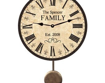 Pendulum Wedding Clock Personalized Wedding Pendulum Clock