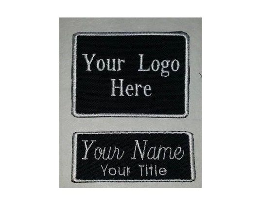 Custom Embroidered Work Shirt Name Patches Set of 2 Company