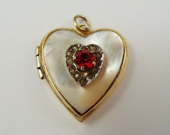 Red heart locket | Etsy