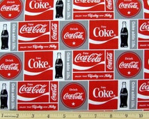 Unique coca cola fabric related items | Etsy