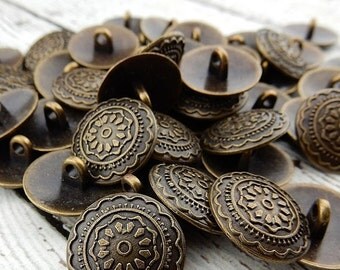 Bronze metal buttons | Etsy