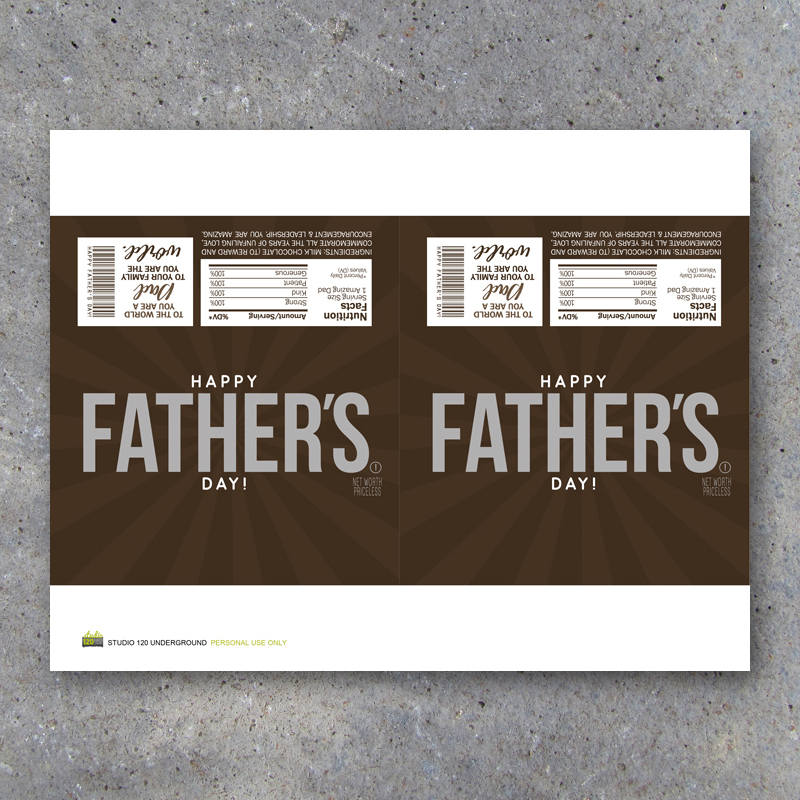 Happy FATHER S DAY Candy Bar Wrappers Printable Instant