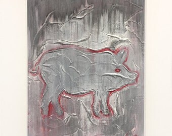 Abstract pig art | Etsy