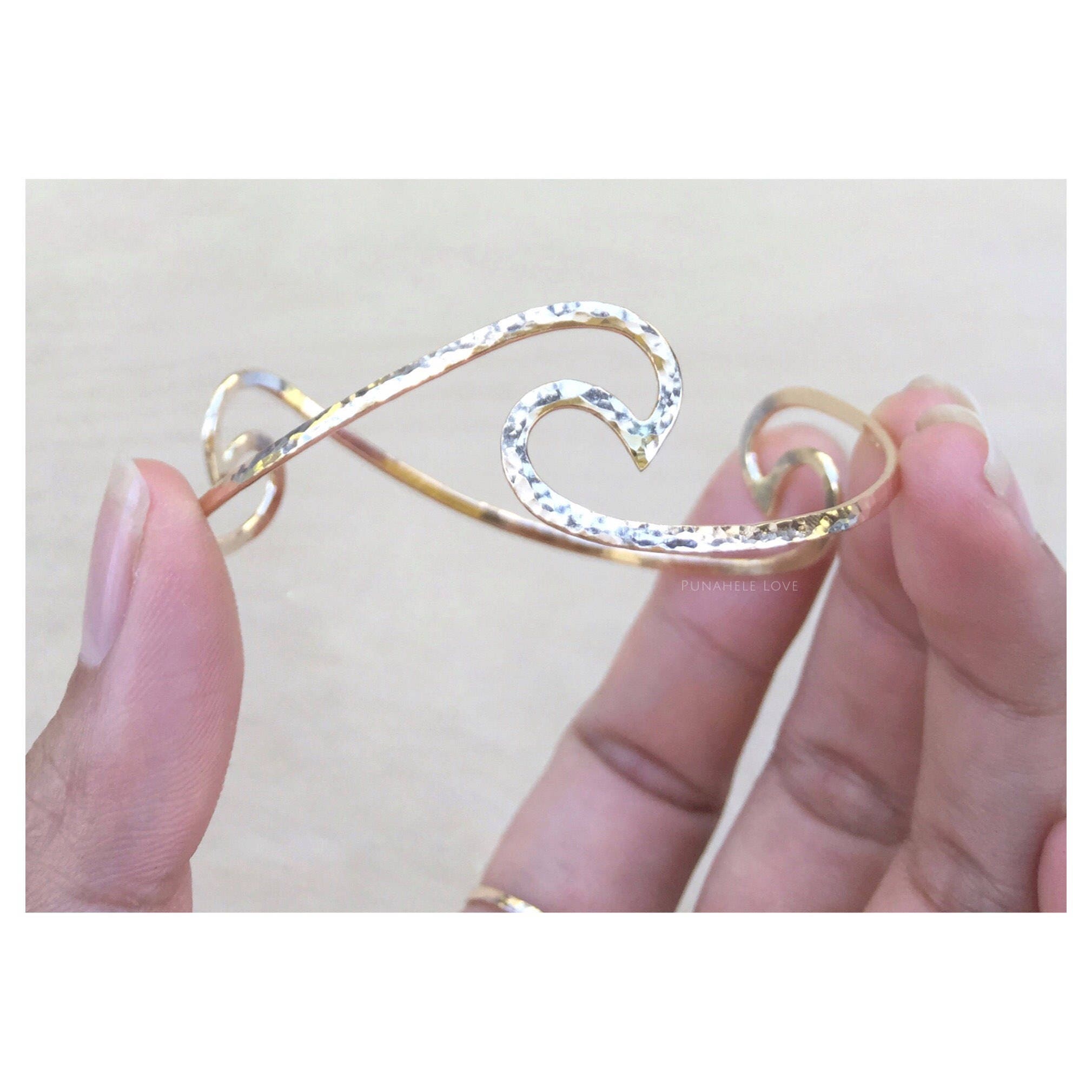 TRIPLE Wave Bangle Wave Bangle Wave Bracelet 14k gold