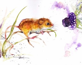 Mouse watercolor | Etsy