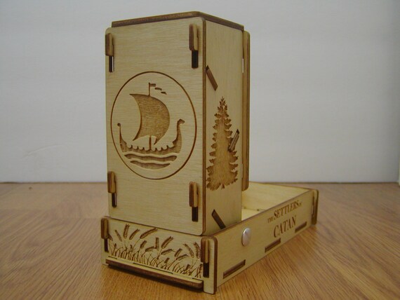 Fold-Down Dice tower/Roller with flip up tower and dice