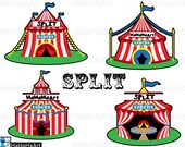 Items similar to Split Circus tents - Clipart / Cutting Files svg png ...