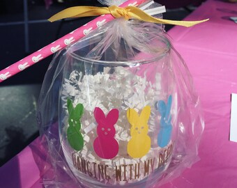 Easter wine glass | Etsy