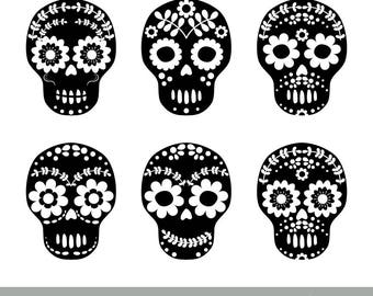 Sugar skull clipart | Etsy