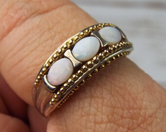 Genuine opal ring | Etsy