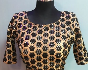 Mirror work blouse | Etsy