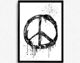 Peace sign poster | Etsy