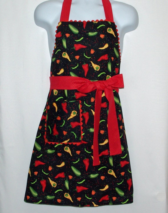 Chili Pepper Apron Flirty Cute Feminine Ladies Apron