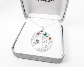 Infinity Birthstone Pendant Necklace with 1 2 3 4 or 5 Stones
