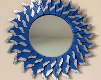 Wood sunburst mirror | Etsy