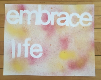 Items similar to Embrace Life Hand Stamped Blank Greeting Card on Etsy