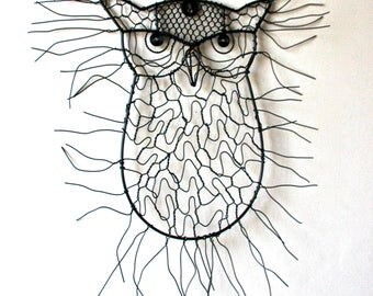 Owl wire sculpture | Etsy
