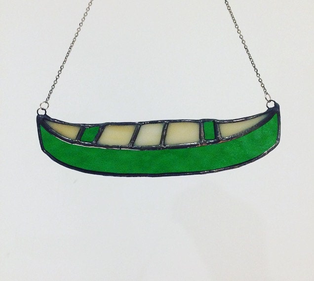 Stained Glass Canoe Ornament Canoe Home Decor