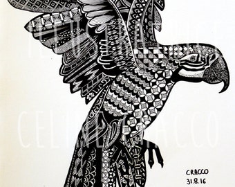 Zentangle bird | Etsy