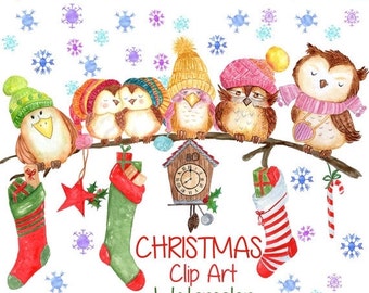 Cute owls clipart | Etsy