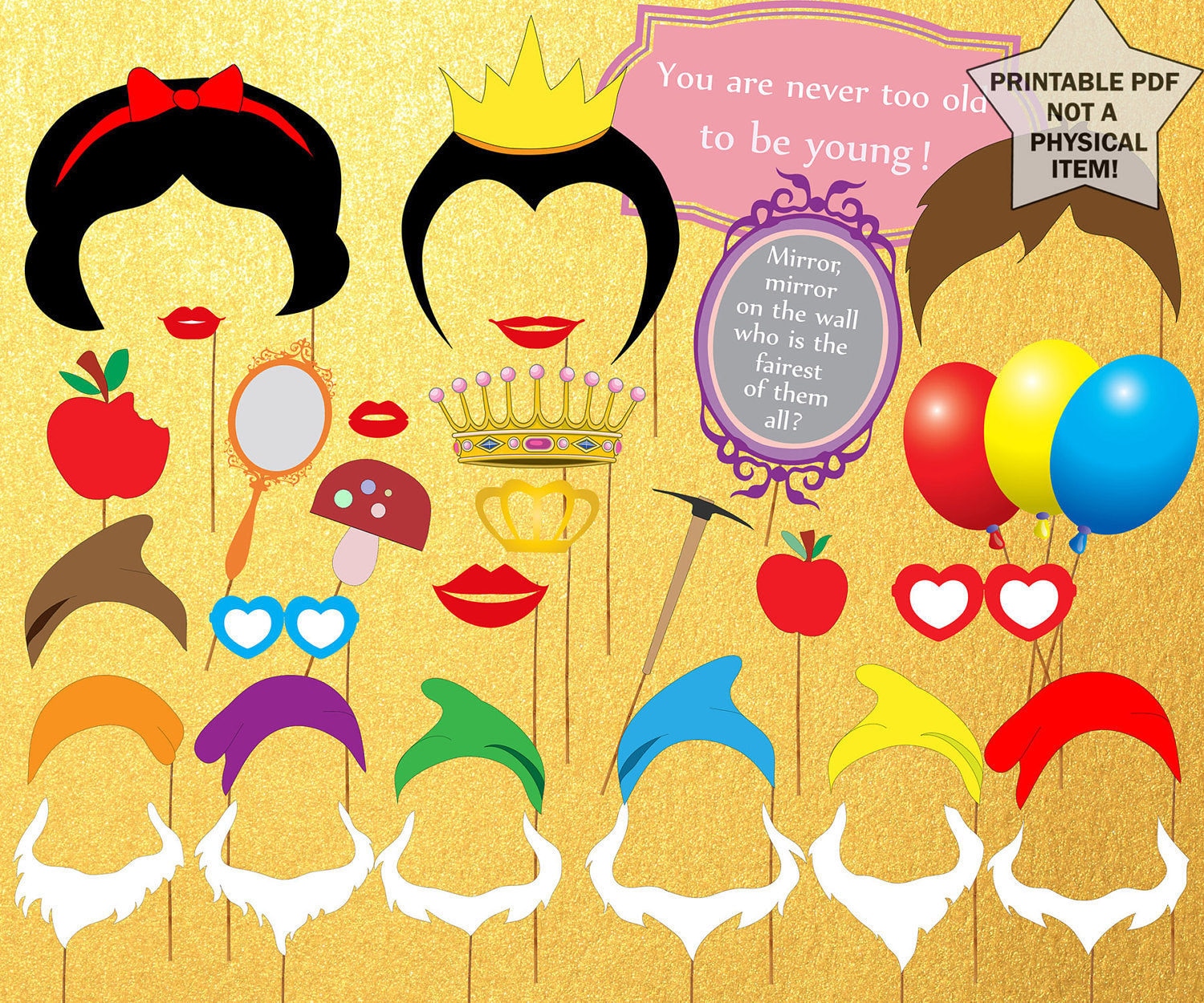 Snow White Photo Booth Props: PRINCESS PHOTOBOOTH