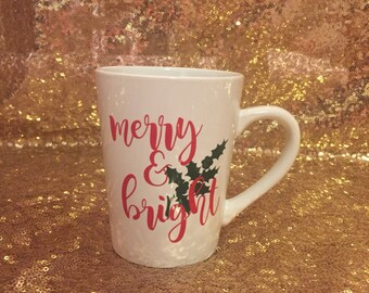 Merry and bright mug | Etsy
