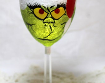 Grinch wine glass | Etsy
