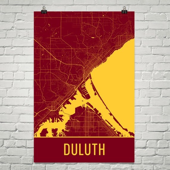 Duluth Map Duluth MN Art Duluth Print Duluth Minnesota