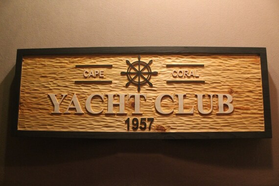 YACHT CLUB SIGN coastal signs nautical sign boat sign