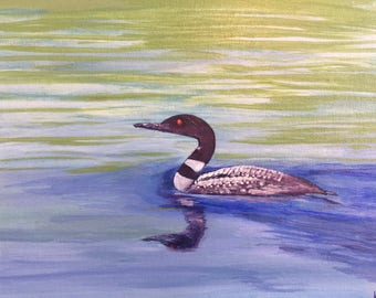 Loon painting | Etsy