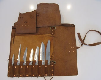 Leather knife roll | Etsy