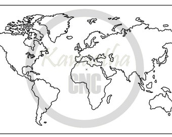 World map dxf | Etsy