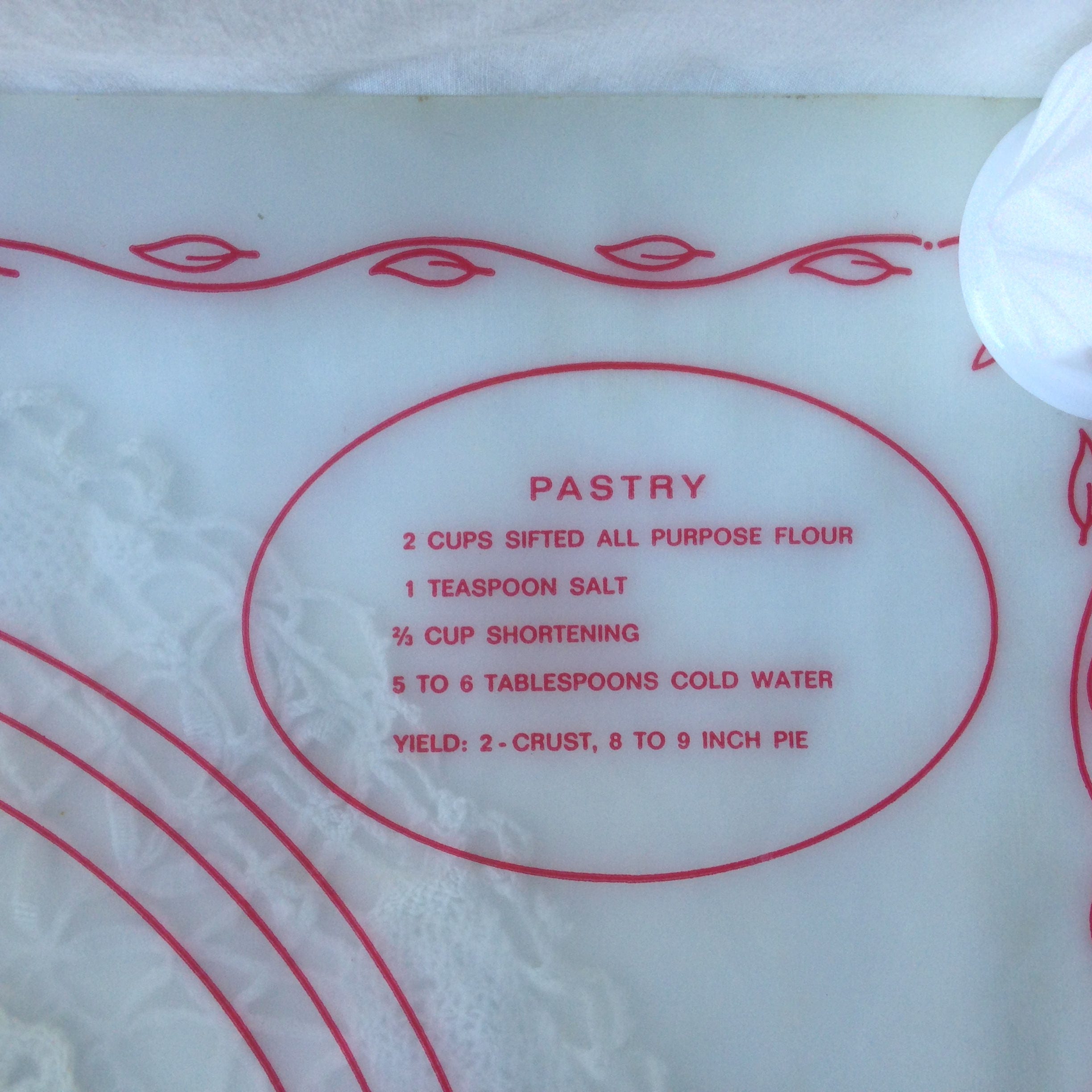 Vintage Tupperware Pastry Pie Crust Mat