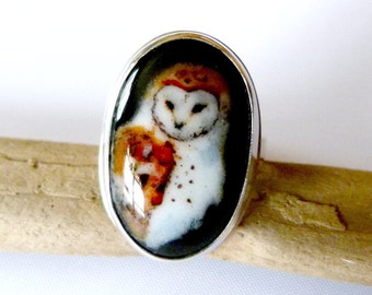 Barn owl ring | Etsy