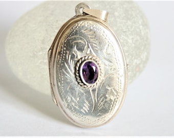 Large silver locket | Etsy