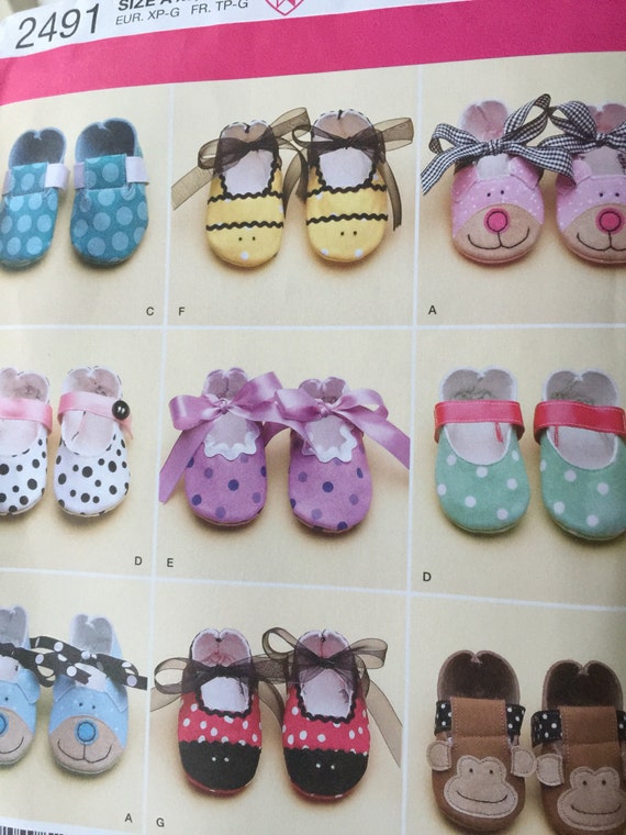 Simplicity 2491 BABY SHOES Baby Shoe Pattern Many styles Cute
