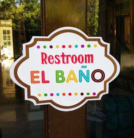 El Bano Sign Mexican Fiesta Party Swirl Sign Printable